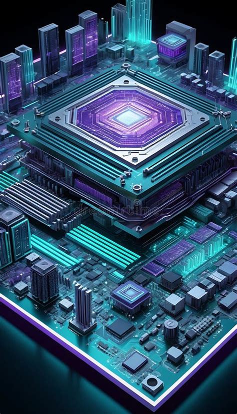 Futuristic Nano Tech Computer Isometric View Stock Illustration Illustration Of Stream