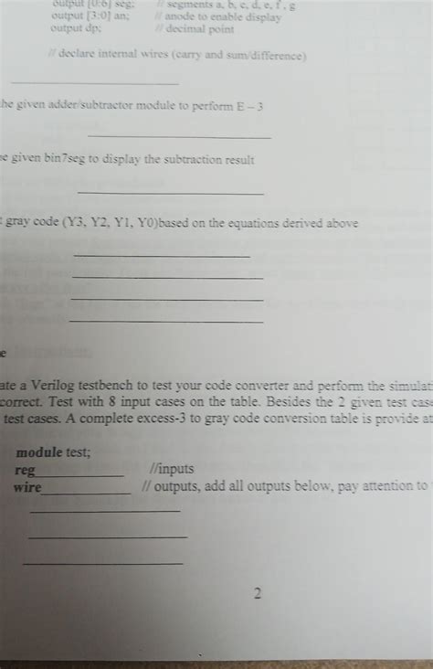 Solved Excess 3 Code To Binary Code By Subtracting The