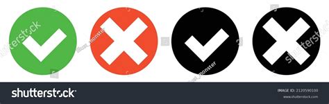 Check Mark Cross Mark Icon Set Stock Vector Royalty Free Shutterstock