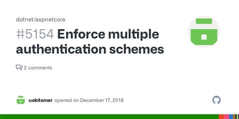 Enforce Multiple Authentication Schemes · Issue 5154 · Dotnetaspnetcore · Github