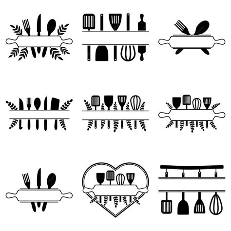 Premium Vector Set Of Kitchen Split Monogram Vector