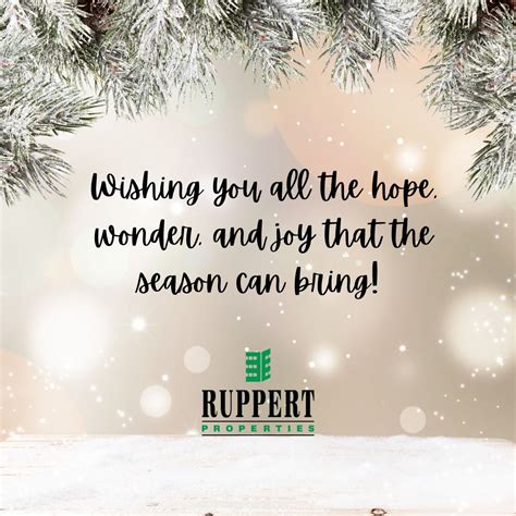 Wishing You All The Hope Wonder And Joy That The Season Can Bring Happy Holidays From Ruppert