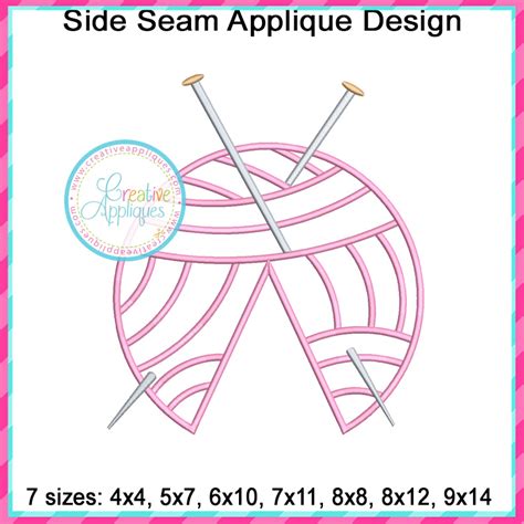 Yarn Knitting Side Seam Applique Design