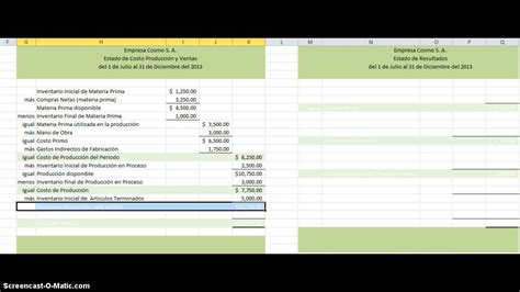 Estado De Costo De Produccion Y Ventas Ejemplo Resuel Vrogue Co