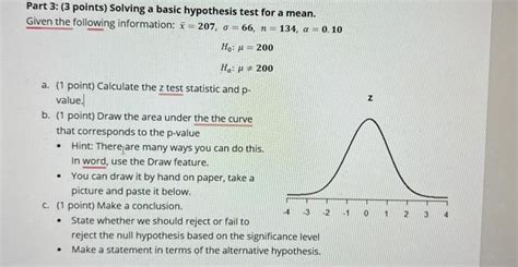 Solved Part Points Solving A Basic Hypothesis Test Chegg