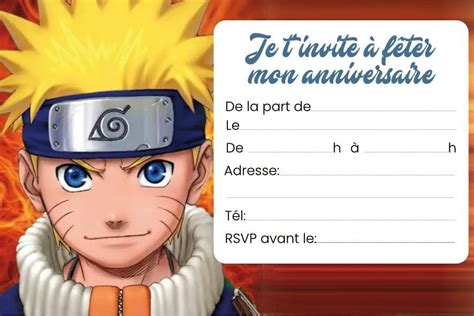 Invitation Anniversaire Naruto Invitation Anniversaire Carte
