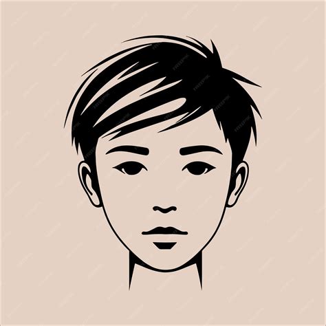 Premium Vector Hand Drawn Illustration Of A Boy Face