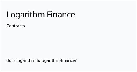 Contracts Logarithm Finance