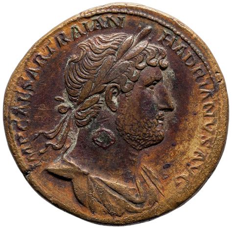 Sestertius Hadrian P M Tr P Cos Iii S C Spes Roman Empire 27 Bc