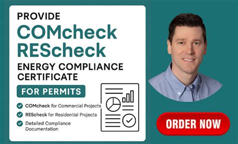 Commcheck And Rescheck Energy Compliance Certificate For Permits By