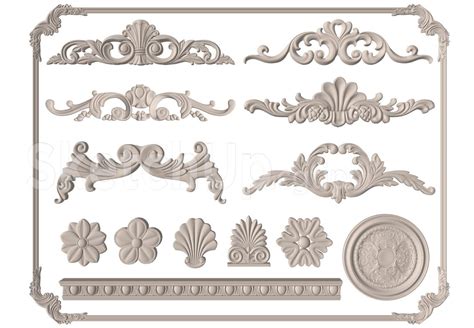 6573 Free Sketchup Decorative Plaster Models Download
