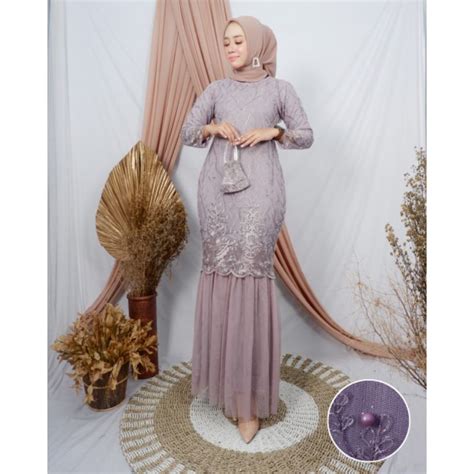 Jual Cod Gamis Tutu Duyung Tille Modern Kebaya Dress Tille Kebaya Wisuda Gamis Dress Tile