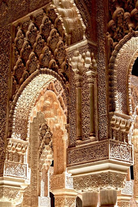 Elaborate Moorish Stuccowork At The Alhambra In Spain 14th Century Ce