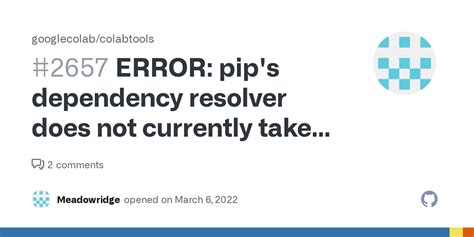 error pip s dependency resolver does not currently take into account