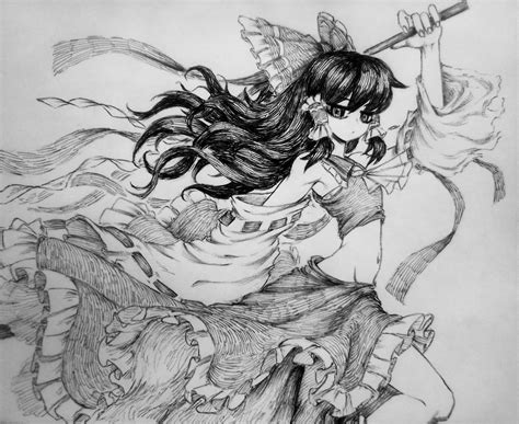 Chronozbergh Hakurei Reimu Touhou Commentary English Commentary Highres Mixed Language