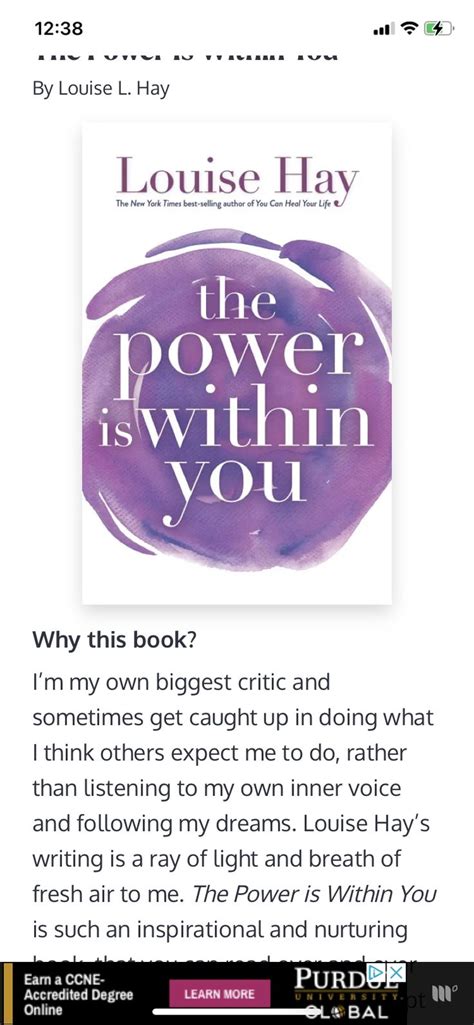 The Power Is Within You By Louise Hay On Kindle Loa Books How To