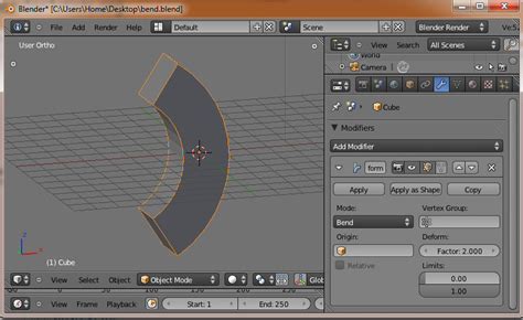 257 Simple Deform Bend Basics And Interface Blender Artists Community