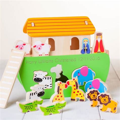 Personalised Wooden Noahs Ark Toy By British And Bespoke