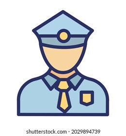 Policeman Fill Inside Vector Icon Which Stock Vector Royalty Free