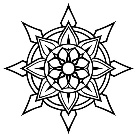 Premium Vector Mandala Pattern Gothic Mandala Line Art Vector Design