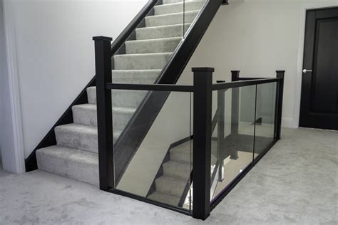 Embedded Glass Staircase In Black Edwards And Hampson