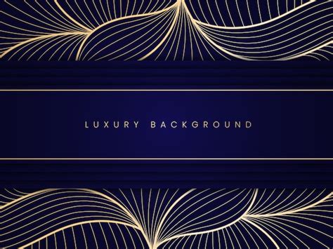 럭셔리 로얄 블루와 골든 추상적 인 배경 프리미엄 벡터
