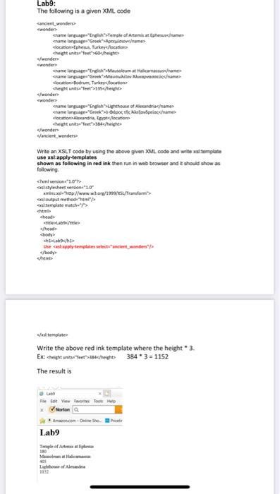 solved lad9 the following is a given xml code