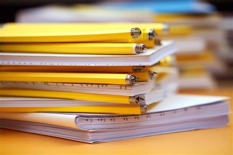 Premium Photo Pencil And Stack Of Ruled Paper