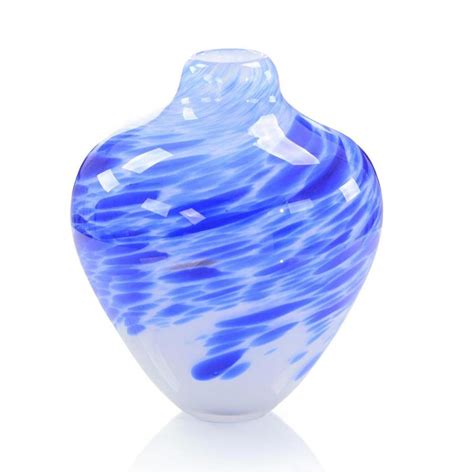 John Richard Swirls Of Royal Blue Glass Vase Ii — Grayson Living