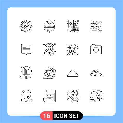 16 Universal Outlines Set For Web And Mobile Applications Chat Graph