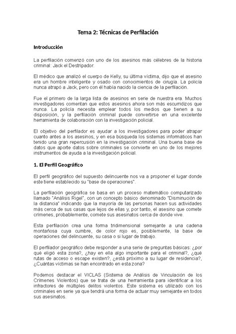 TEMA Teorías URJC Vicalvaro Tema Técnicas de Perfilación Introducción La perfilación