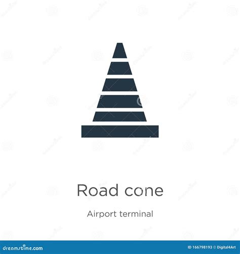 路锥图标矢量图 白色背景中机场航站楼收藏的时髦平路锥图 矢量图 向量例证 插画 包括有 危险 护拦 166798193