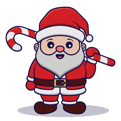 Linda Papa Noel Claus Participación Caramelo Dibujos Animados Vector