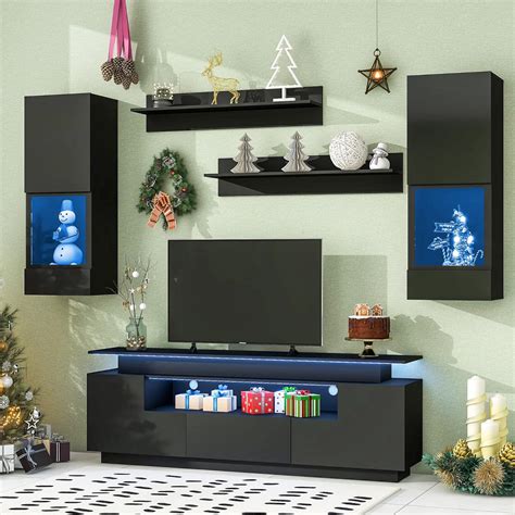 Juego De 5 Soportes Flotantes Para Tv Con Armario De Televisión Led Con