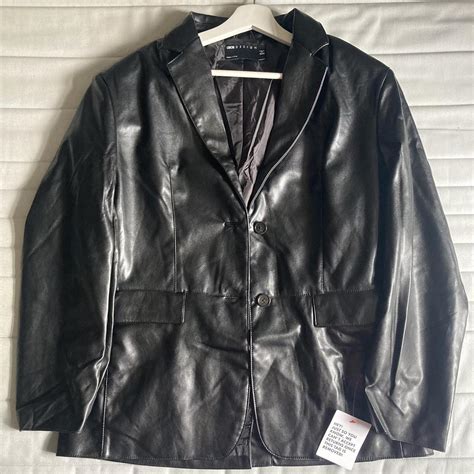 Asos Oversized Faux Leather Blazer Size 8 But Would Depop