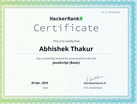 abhishek thakur on linkedin javascript hackerrank frontend
