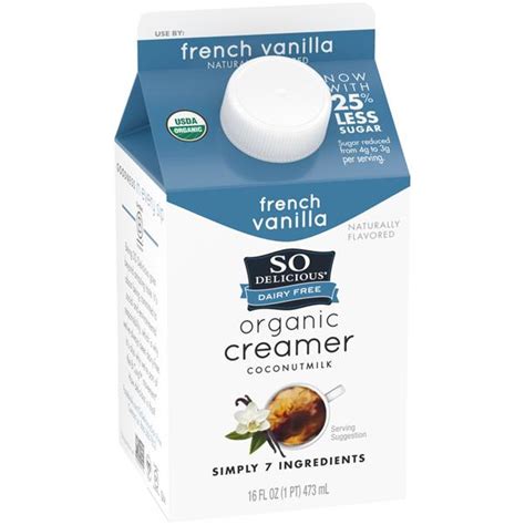 So Delicious Dairy Free French Vanilla Coconut Milk Coffee Creamer Hy