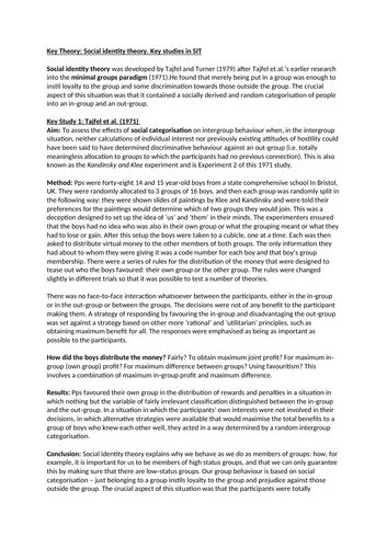 Ib Psychology Sociocultural Approach Social Identity Theory