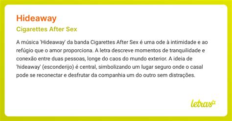 Significado Da Música Hideaway Cigarettes After Sex Letras Mus Br