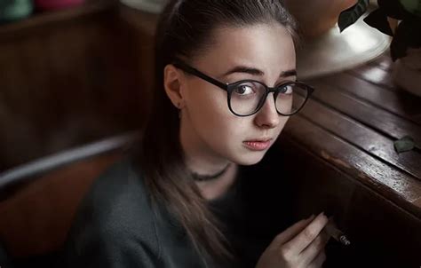 Wallpaper Girl Glasses Cigarette Stepan Gladkov For Mobile And Desktop Section девушки
