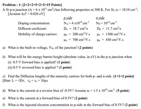 Solved Problem Points A Si P N Chegg