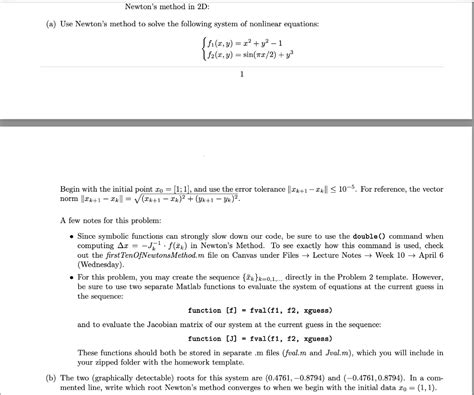 Solved Newton S Method In D A Use Newton S Method To Chegg