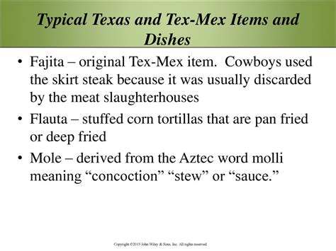 Chapter 7 Texas And Tex Mex Cuisine Ppt Download