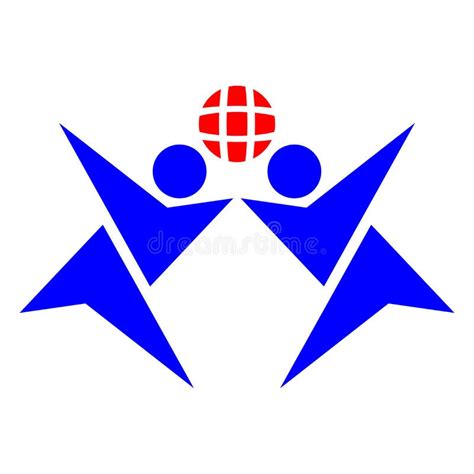 Illustrations Et Clipart Logo Design Personnes à La Tête D une Balle Dans Un Match De