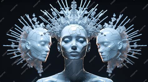 Premium Photo White Matte Android Doll With Porcelain Skin