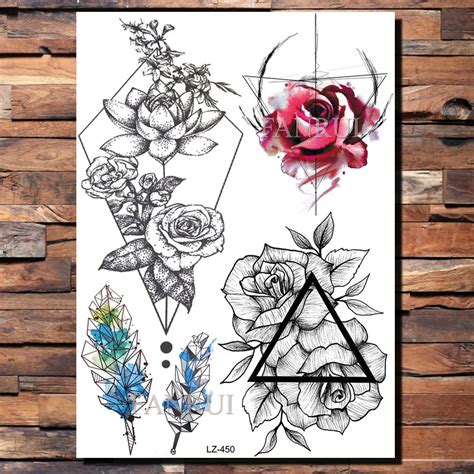Corps Tatouage Feuilles De Tatouages Temporaires Sexy Aquarelle Fleur