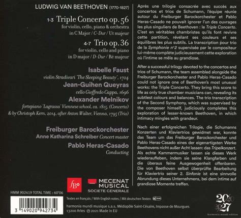 Beethoven Triple Concerto Piano Trio Op 36 Loja Clássicos