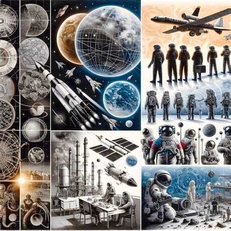 Premium AI Image Evolution Of Space Exploration From Past To Future