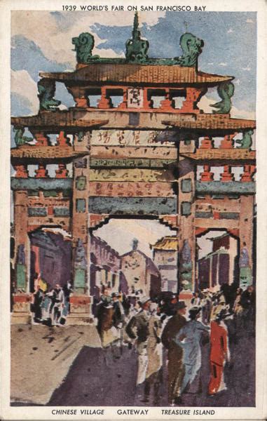 1939 Worlds Fair Chinese Village Gateway Treasure Island San