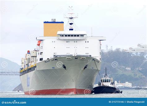 Matson Cargo Ship MANOA Entering The Port Of Oakland Editorial Photo